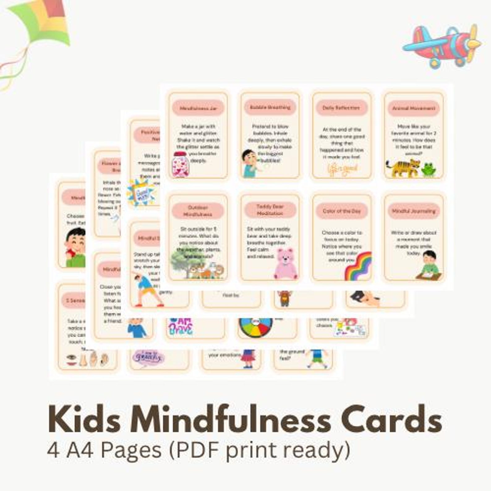 Kids Mindfulness Cards - Printable Mindfulness Cards for Kids, Self ...