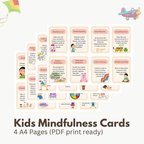 Kids Mindfulness Cards - Printable Mindfulness Cards for Kids, Self ...