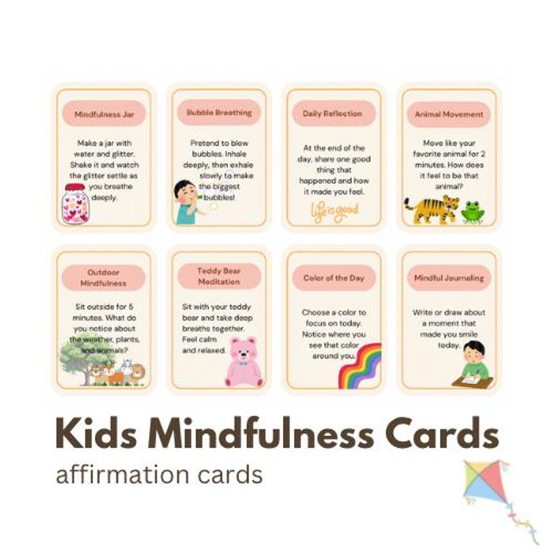 Kids Mindfulness Cards - Printable Mindfulness Cards for Kids, Self ...