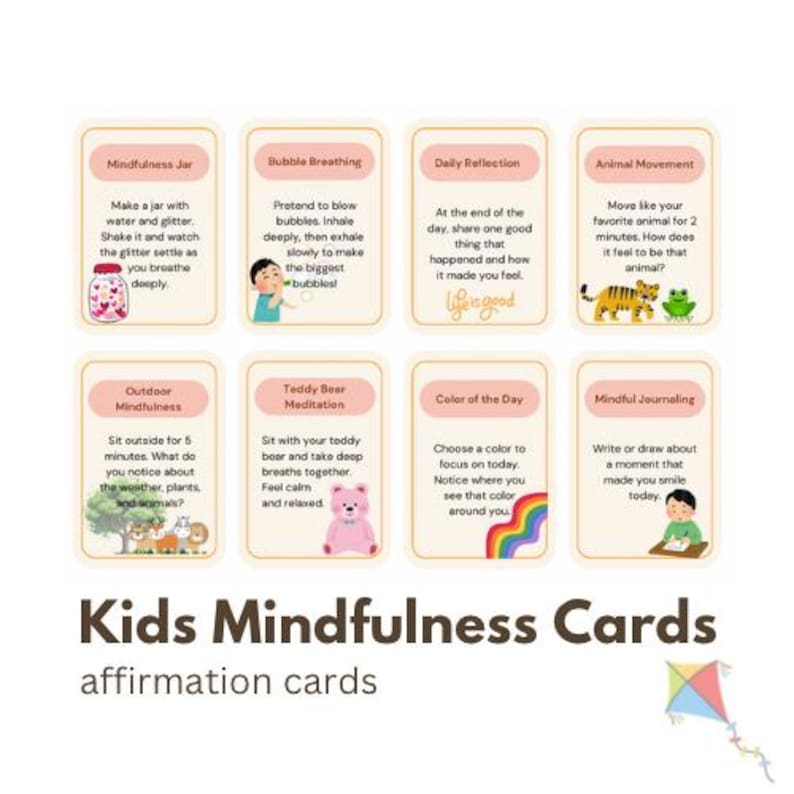 Kids Mindfulness Cards - Printable Mindfulness Cards for Kids, Self ...
