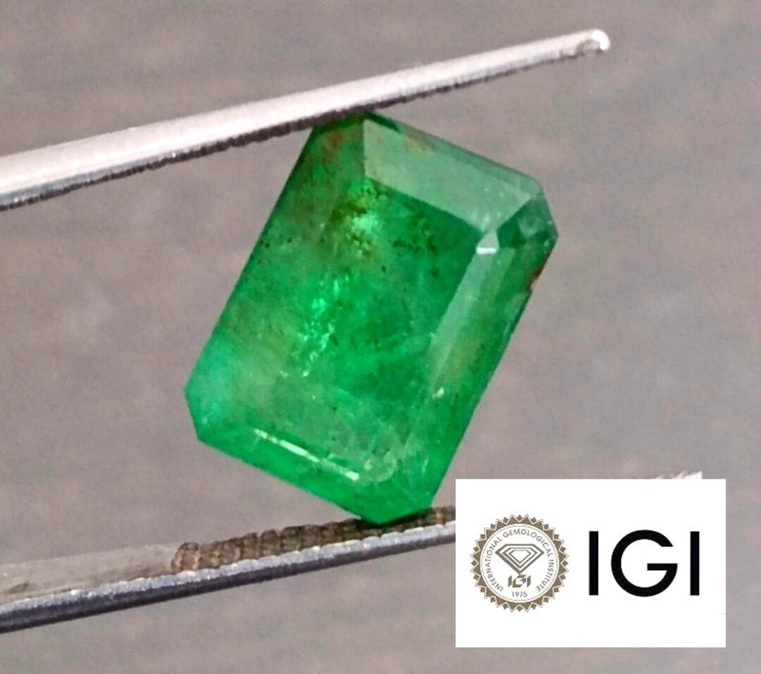 4.63ct IGI Certified Vivid Emerald, 100% Natural Gem - Etsy
