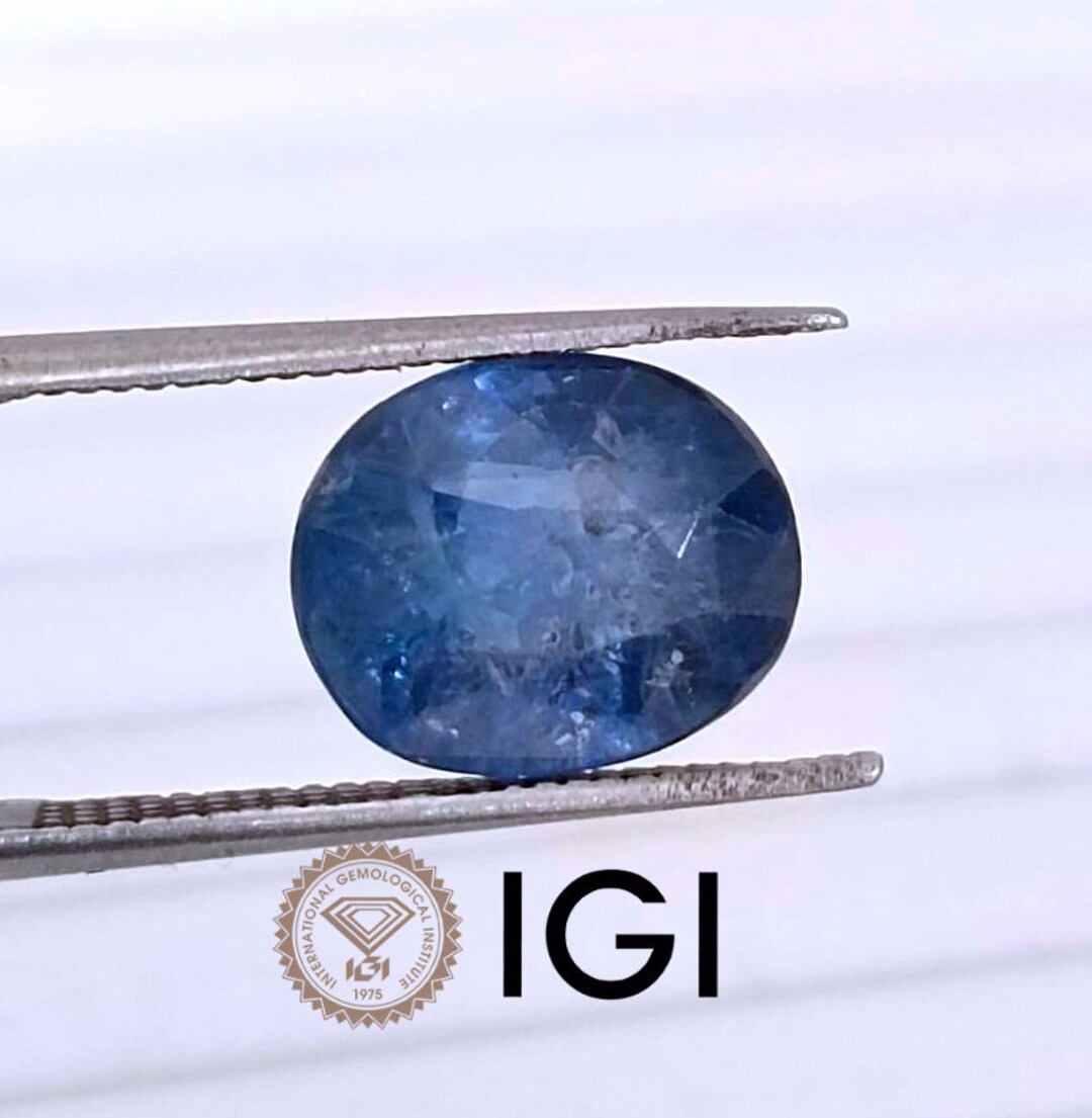 4.25ct IGI Certified Blue Ceylon Sapphire, Natural Gemstone - Etsy