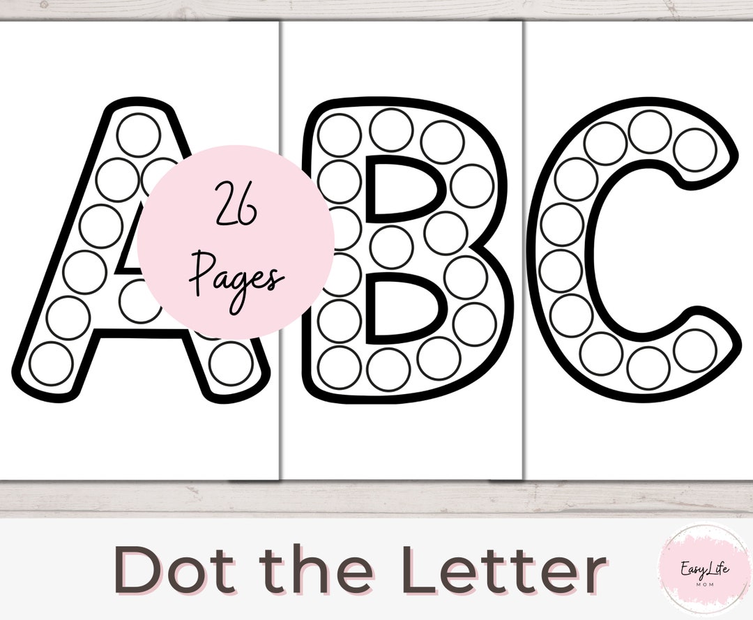 Dot the Letter Alphabet Worksheets: Pre-k Learning Activity (PDF) - Etsy