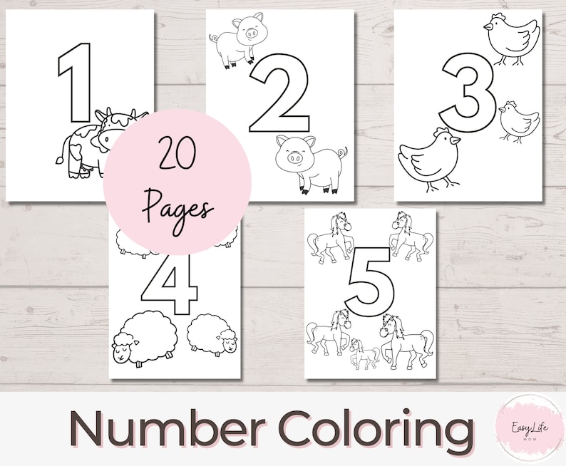 20 Printable Numbers Coloring Pages, Coloring Page, Preschool ...