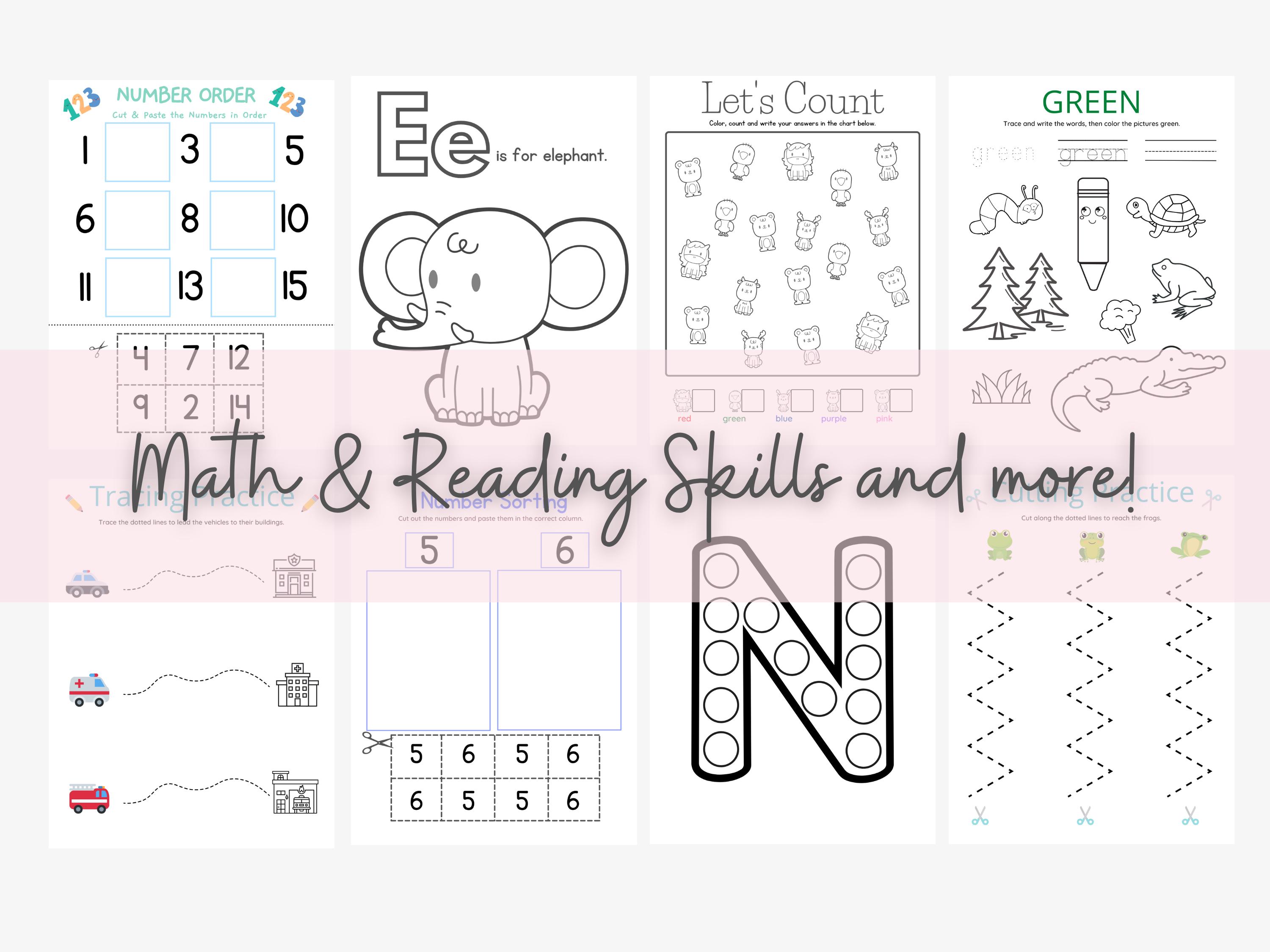 Mega Preschool Worksheet Bundle: Alphabet, Numbers, & Activities (PDF ...