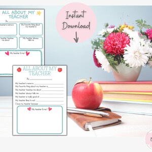 End of the Year Teacher Gifts, All About My Teacher, End of the School ...