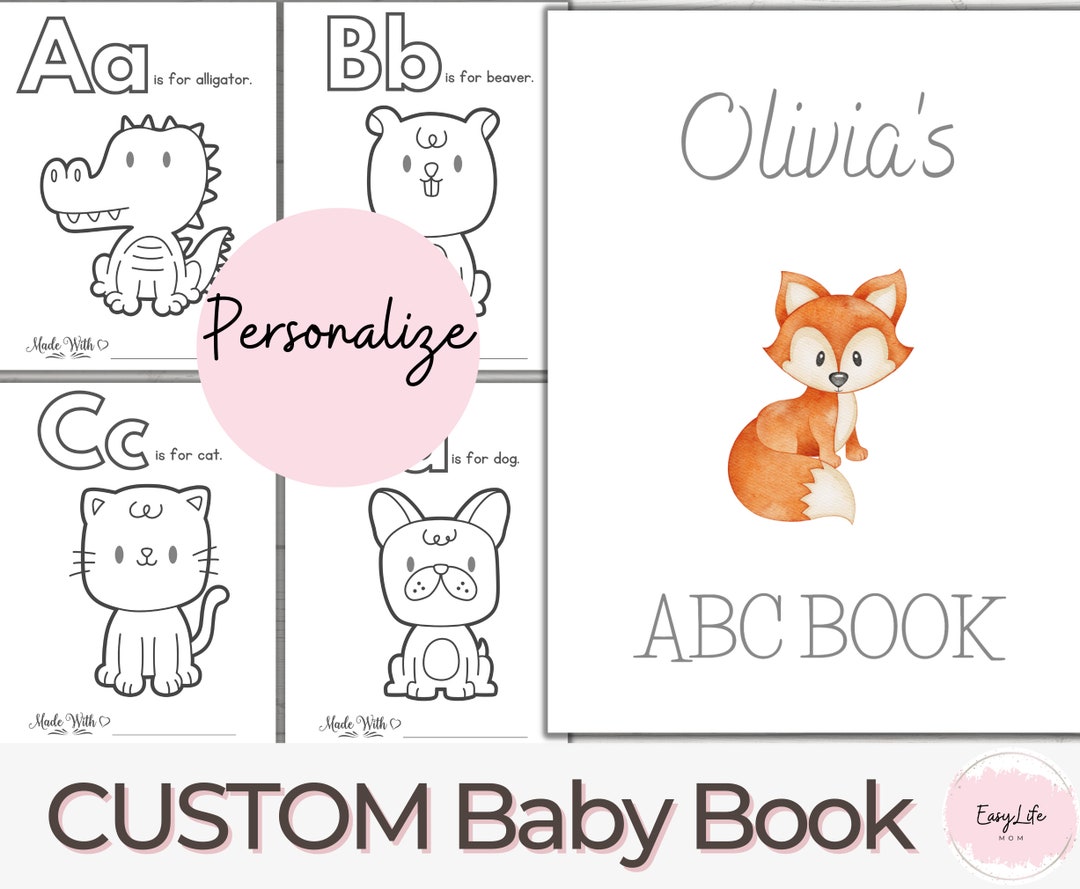 Custom Baby's First ABC Book, ABC Book Baby Shower, Abc Book Baby, Abc ...