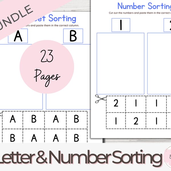 Paste and Cut Alphabet Worksheets - Etsy
