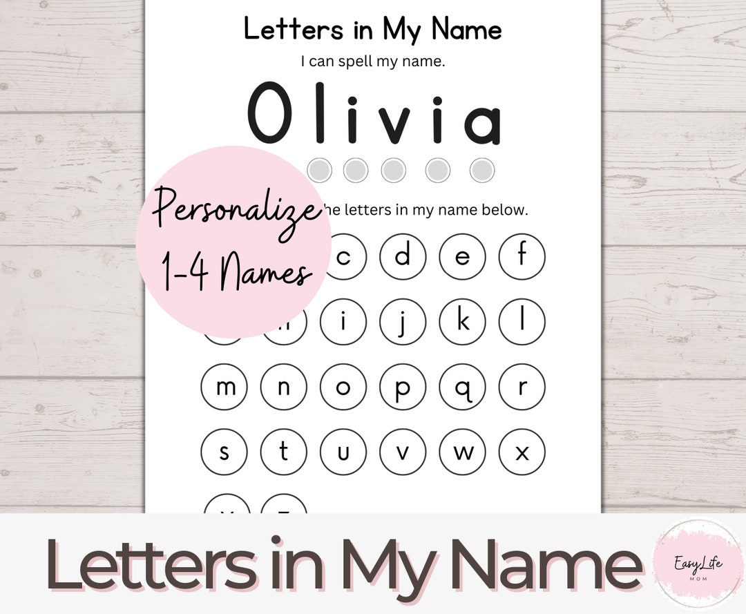 Letters in My Name, up to 4 Names! Custom Name Practice, Name Practice ...