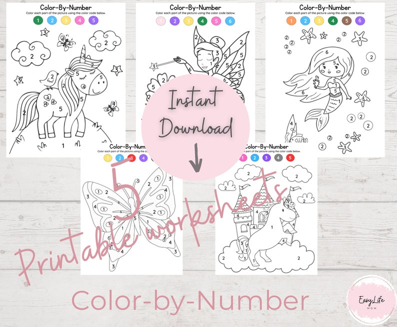 Color by Number Kids, Preschool, Prek Worksheet, Homeschool Printable ...