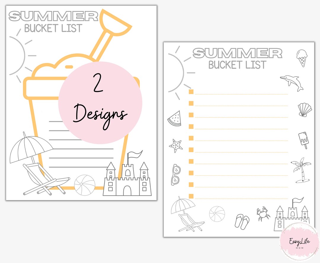 Summer Bucket List, Printable Summer List, Summer Checklist, Summer ...