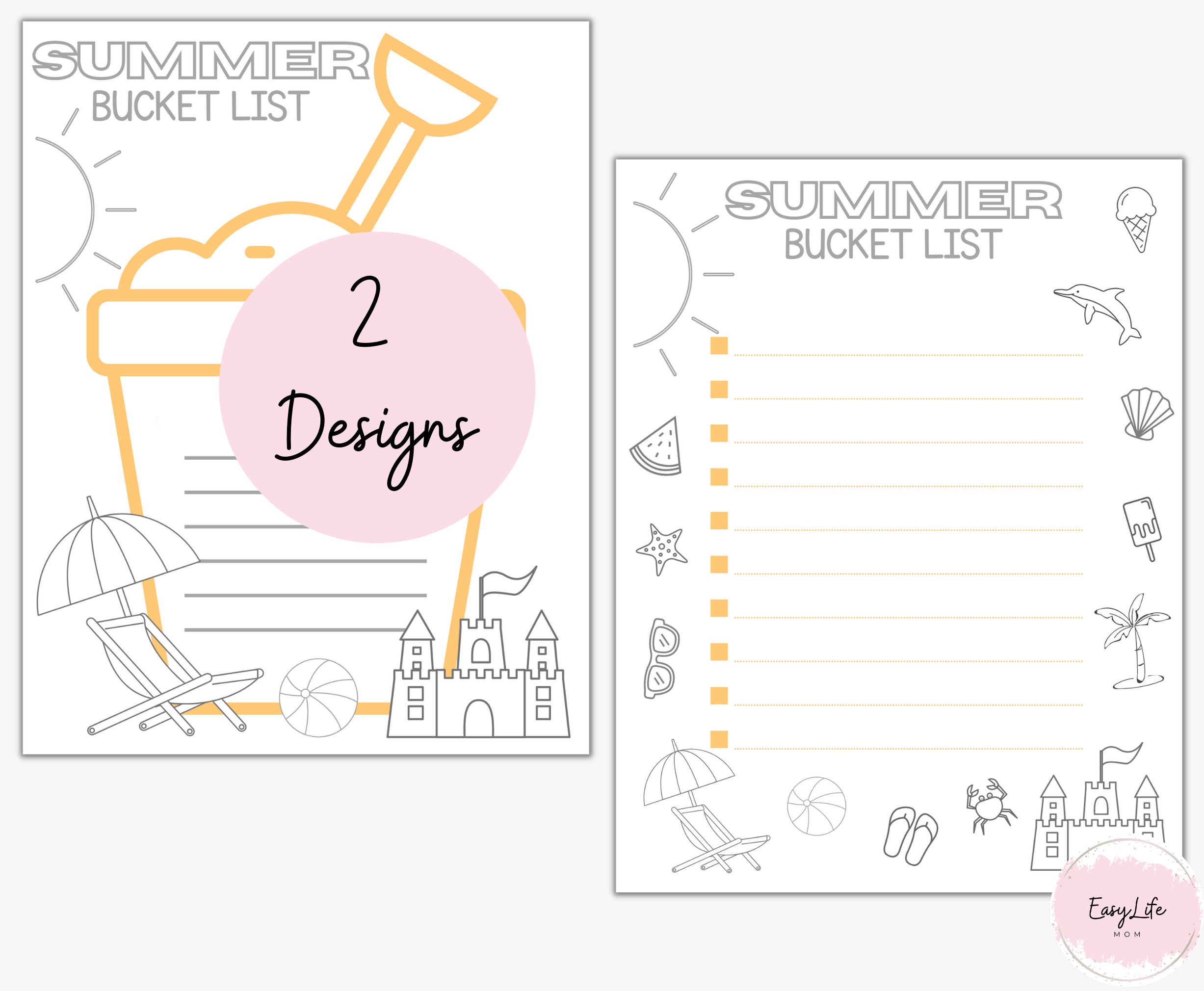 Summer Bucket List, Printable Summer List, Summer Checklist, Summer ...