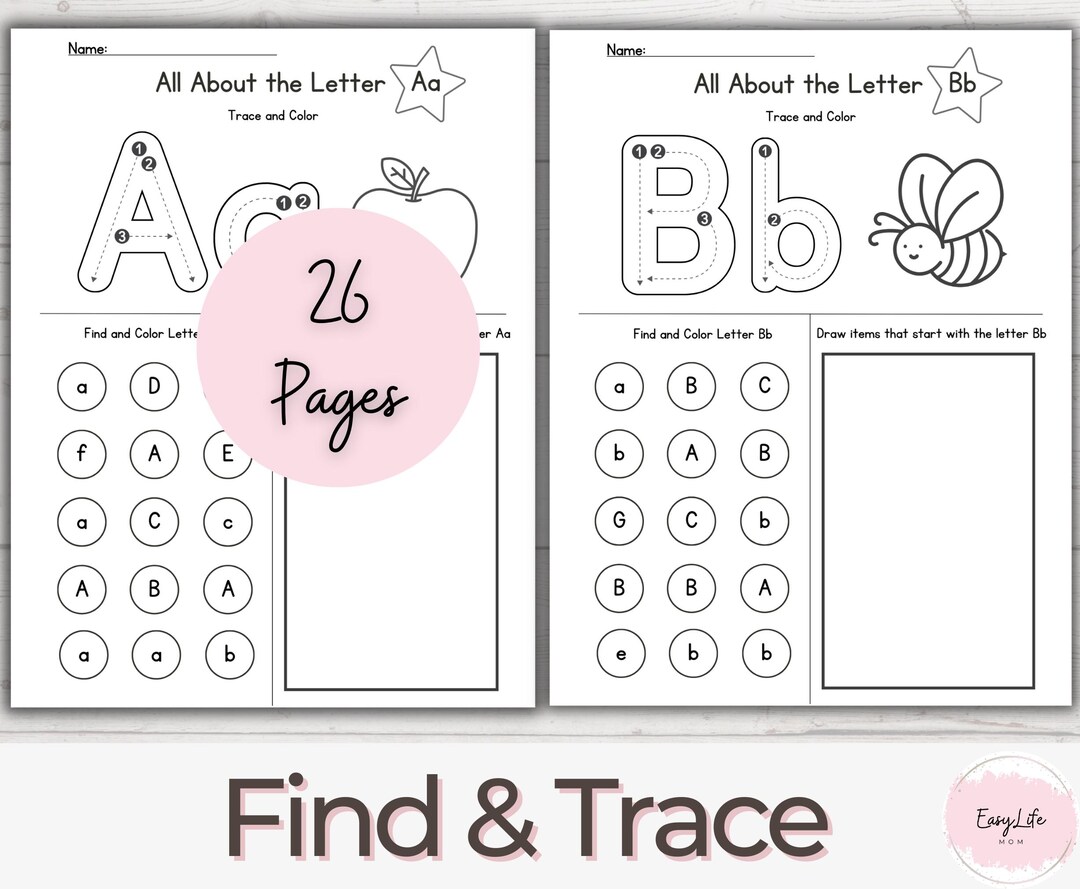 Preschool Find and Trace the Alphabet Worksheets Preschool Trace ...