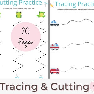 Cutting & Tracing Practice Cutting Skills Practice Cutting | Etsy