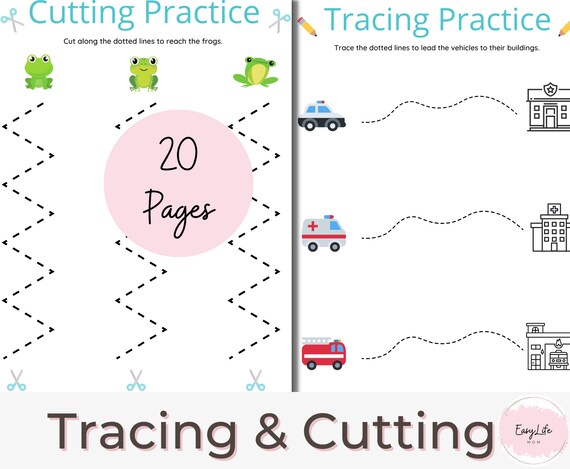 Cutting & Tracing Practice Cutting Skills Practice Cutting - Etsy
