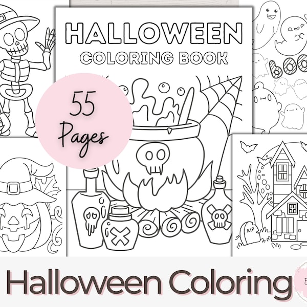 Halloween Coloring Pages - Etsy