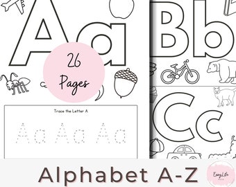 26 Printable Alphabet Worksheets- Reading Alphabet Worksheet- Preschool ...
