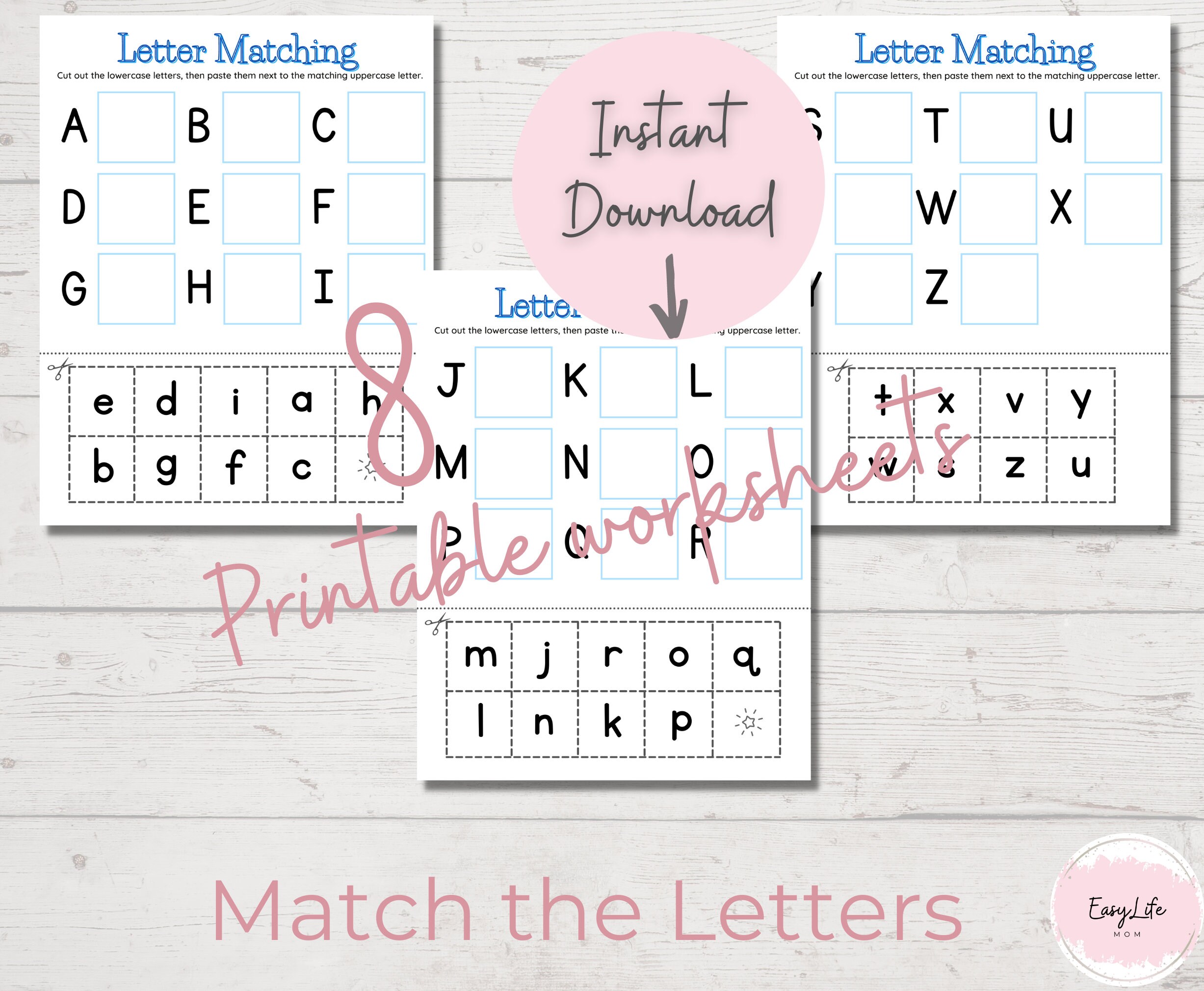 Preschool Matching Worksheet: Cut & Paste Learning Activities (PDF) - Etsy