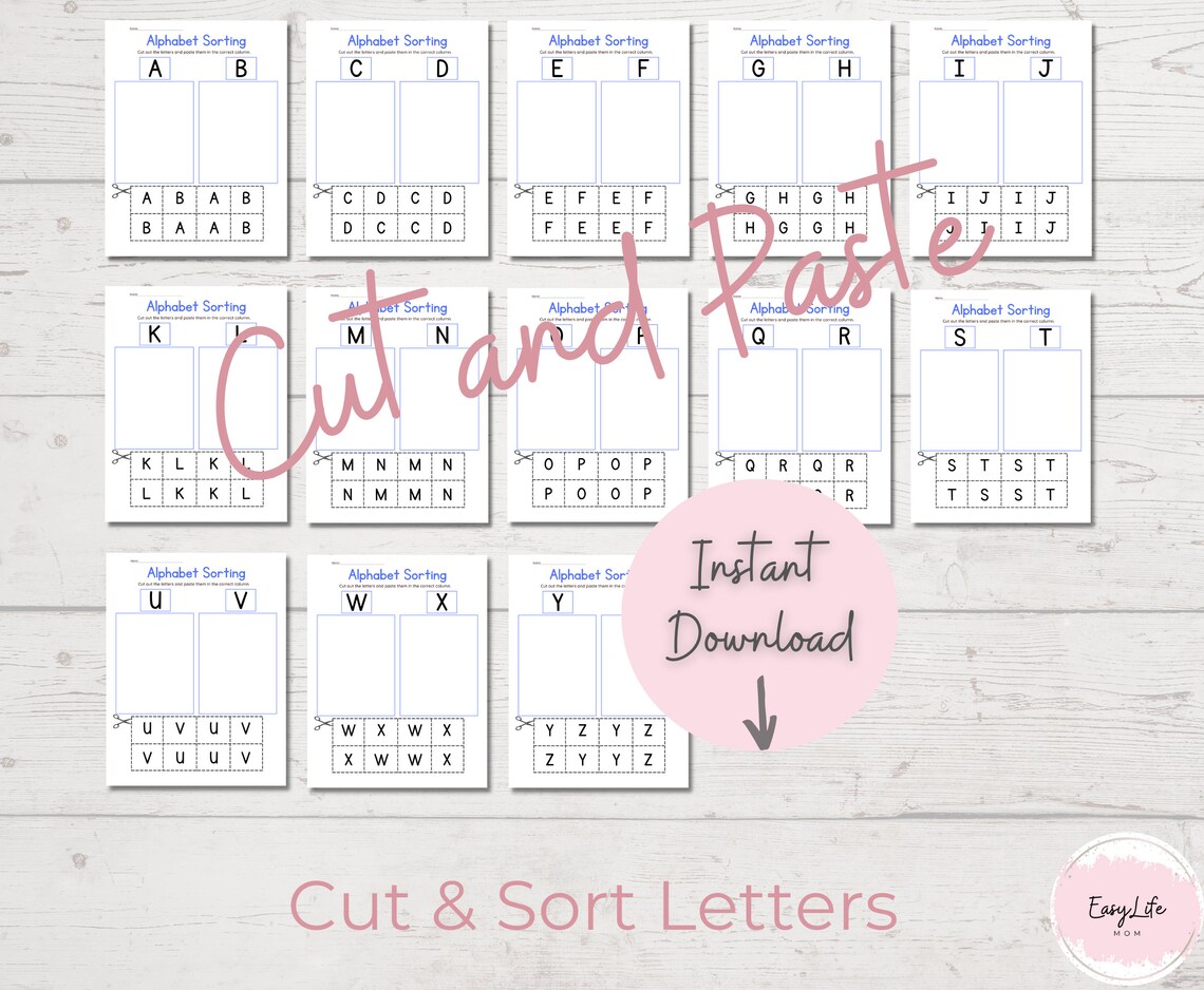 Alphabet and Number Sorting, Preschool Activities, Prek Worksheets ...