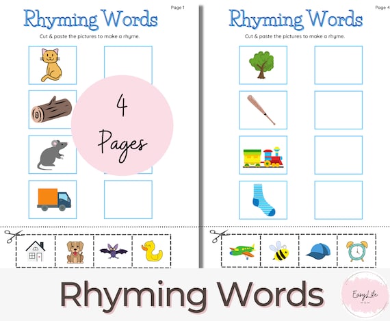 Hojas De Trabajo De Rimas Imprimibles