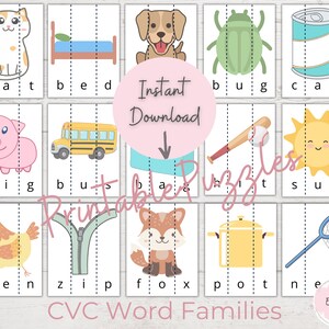CVC Puzzle CVC Words Preschool Activities Pre-k Cvc Word - Etsy
