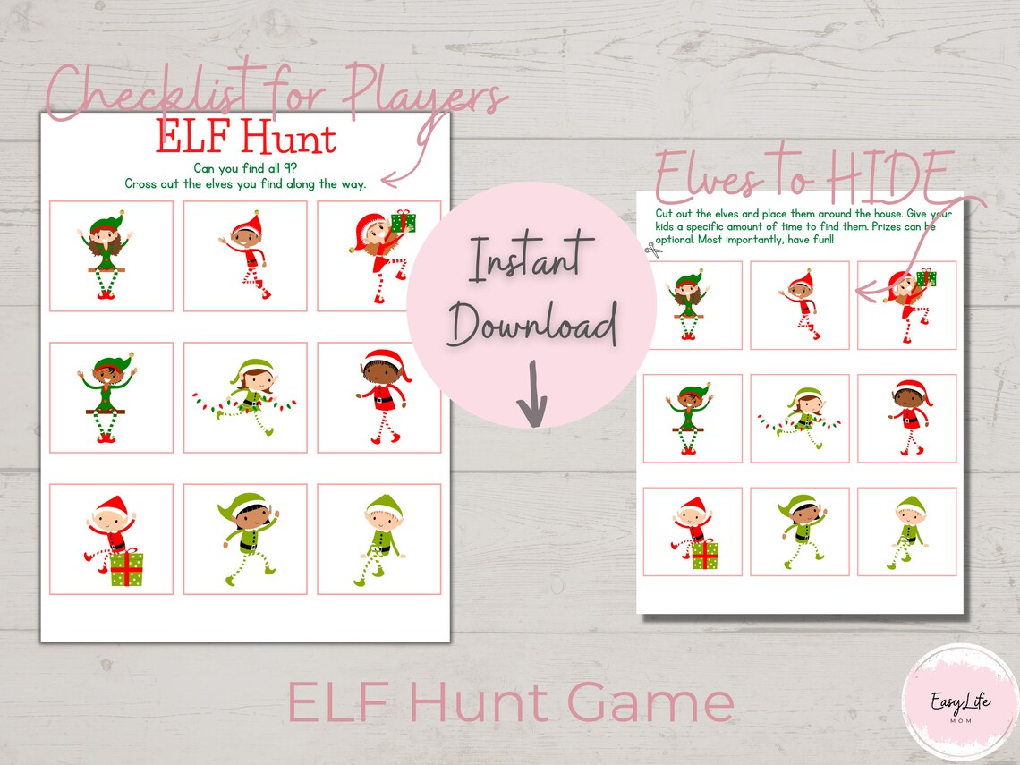 Elf Hunt Game: Printable Christmas Scavenger Hunt (PDF) - Etsy