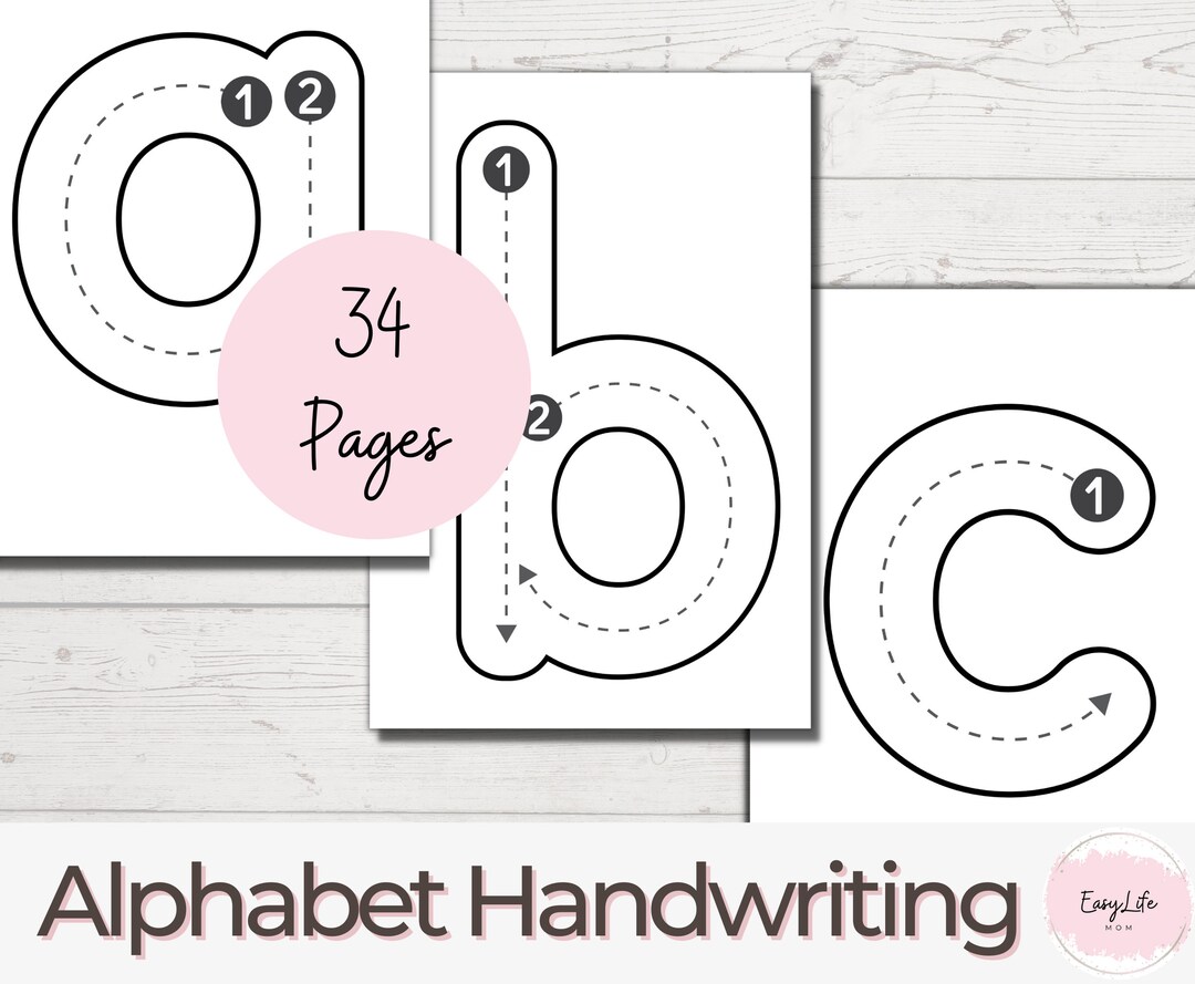 Preschool Handwriting Worksheets: Alphabet Letter Tracing (PDF Pattern ...