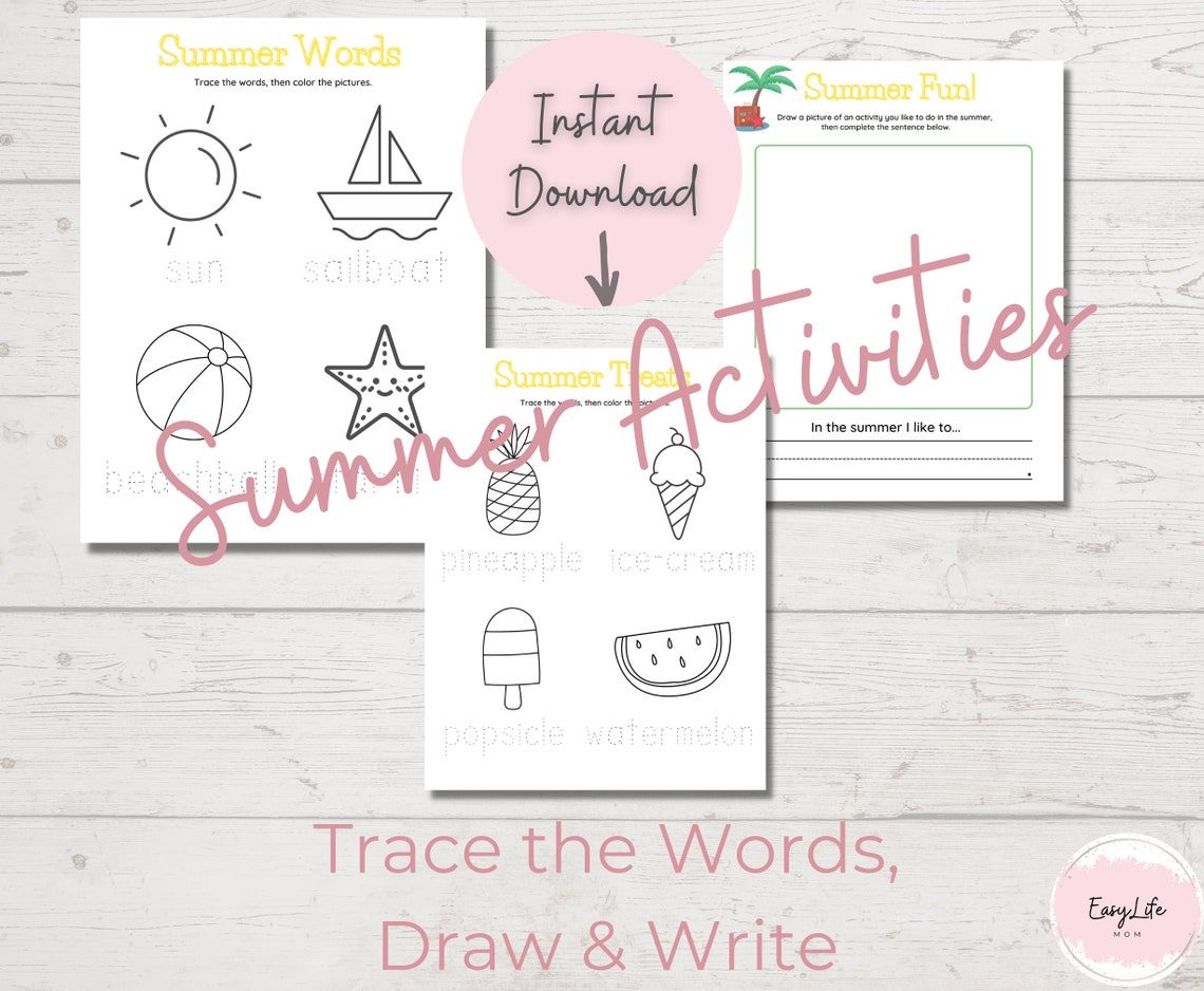 Summer Activity Bundle, Preschool Activities, Prek Worksheets, Learning ...