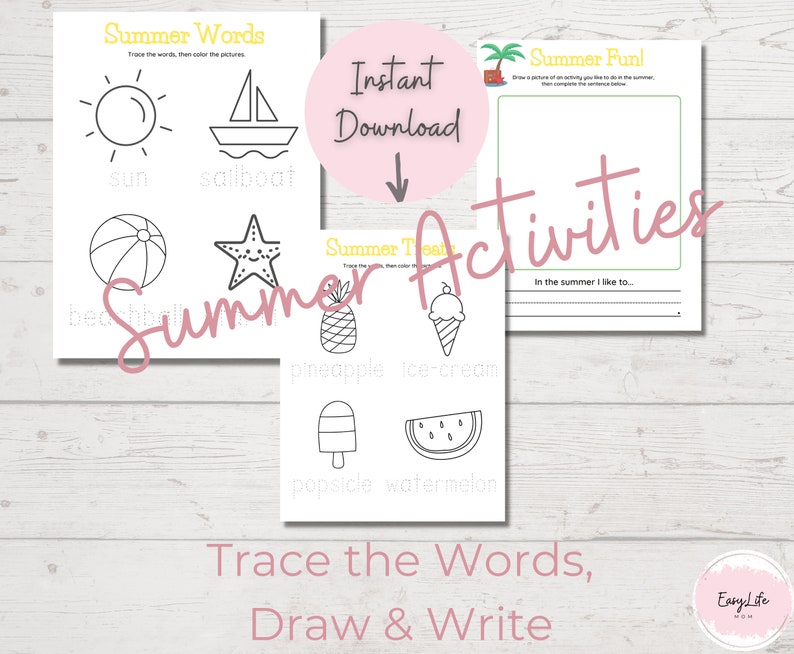 Summer Activity Bundle, Preschool Activities, Prek Worksheets, Learning ...