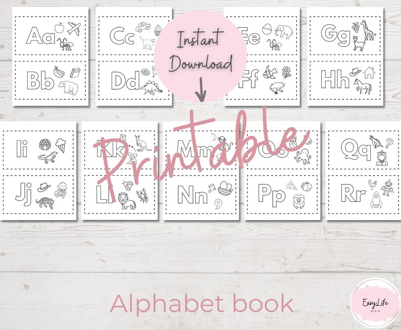 Printable Alphabet Coloring Book Coloring Book Preschool - Etsy