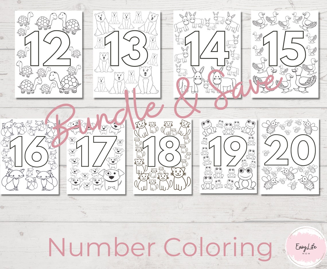 46 Alphabet & Number Coloring Pages Coloring Book Coloring - Etsy