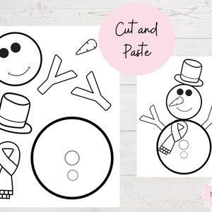 Build a Snowman, Preschool Cut and Paste, Homeschool Printable ...