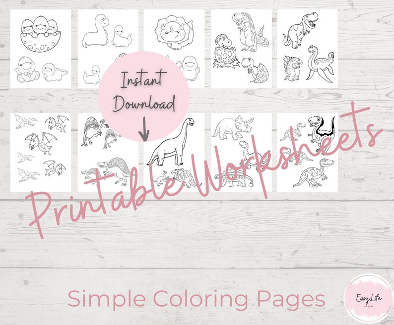 Dinosaur Coloring Pages, Preschool, Prek Worksheet, Homeschool ...