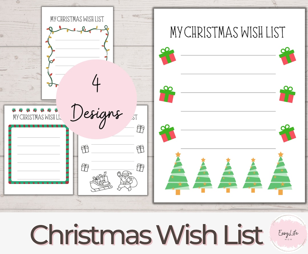 Christmas Wish List, Kids Christmas Wish List, Kids Christmas List ...