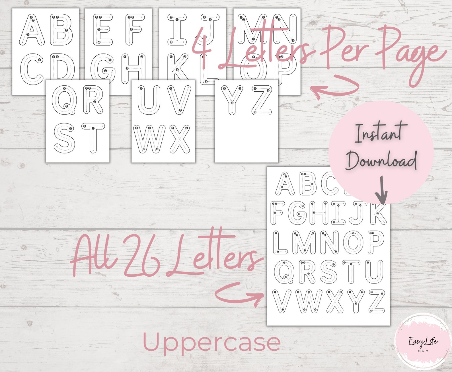 Preschool Handwriting Worksheets, Tracing Practice, Prek Worksheets ...