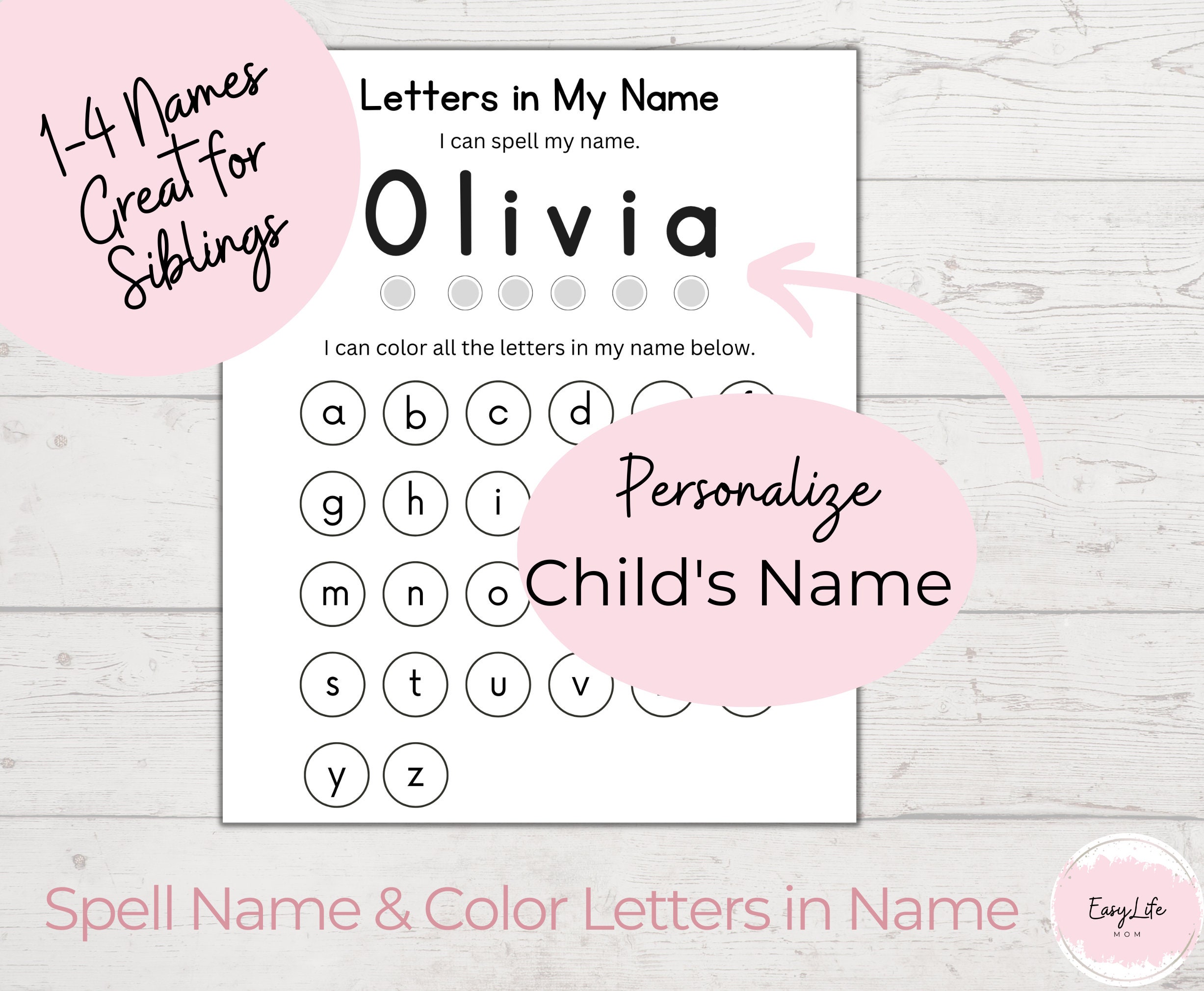 Letters in My Name, up to 4 Names! Custom Name Practice, Name Practice ...