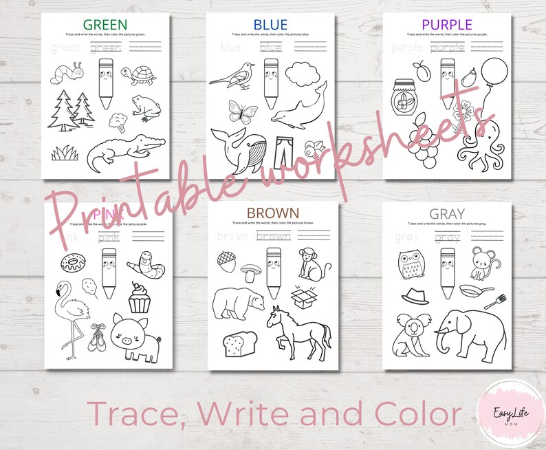Printable Prek Worksheets, COLORS, Toddler, Learning Activities, Prek ...