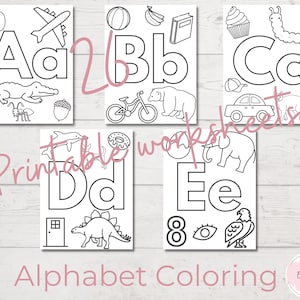 Alphabet Coloring Pages: Preschool Kindergarten Printables (PDF) - Etsy