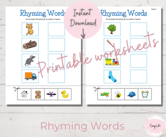 Rhyming Worksheets Cut And Paste