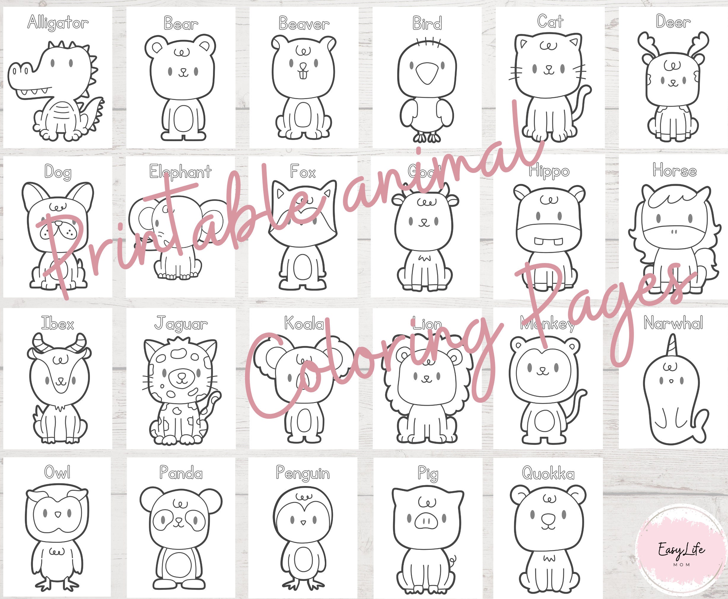 30 Coloring Pages Animal, Animal ABC Coloring, ABC Coloring Page ...