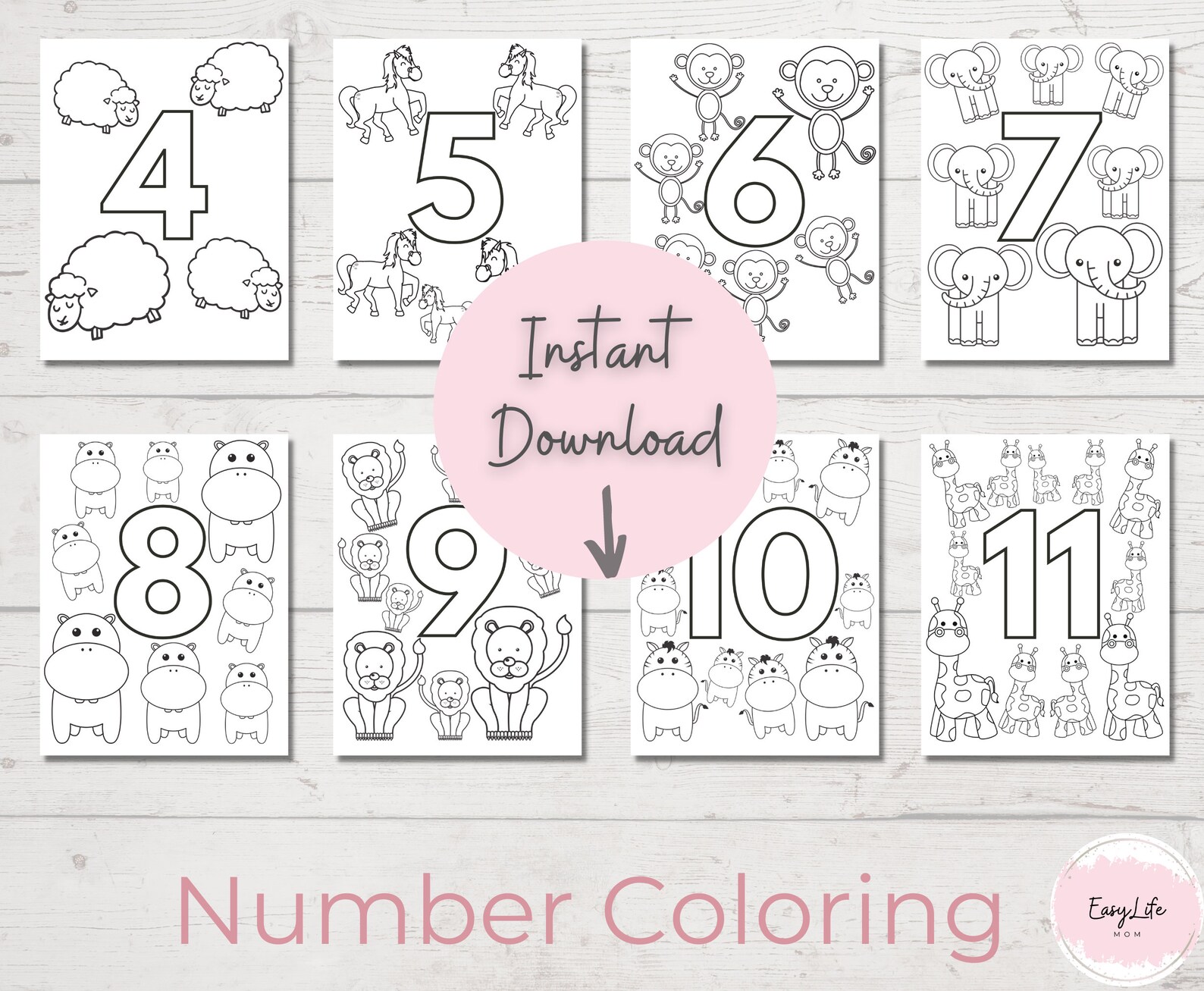 46 Alphabet & Number Coloring Pages Coloring Book Coloring - Etsy