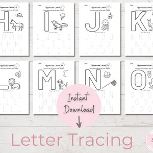 Alphabet Letter Tracing Worksheets: Prek-vpk Homeschool (PDF Pattern ...
