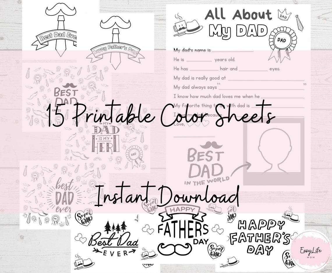 Father's Day Gift From Kids, All About Dad, Father's Day Printable ...