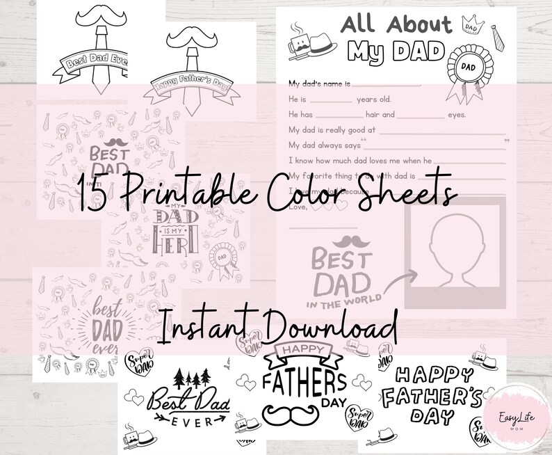 Father's Day Gift From Kids, All About Dad, Father's Day Printable ...