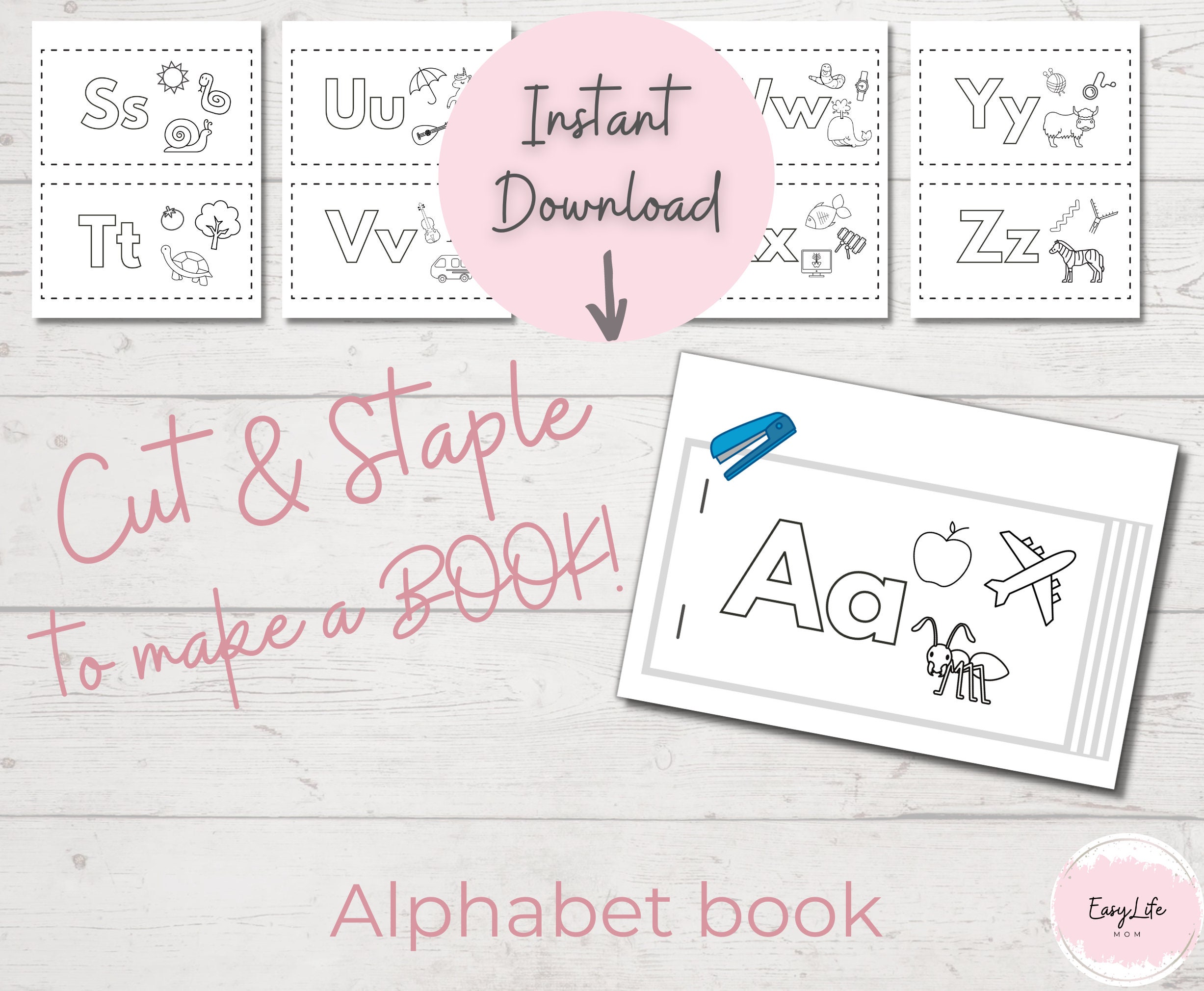 Printable Alphabet Coloring Book, Coloring Book, Preschool, Prek ...