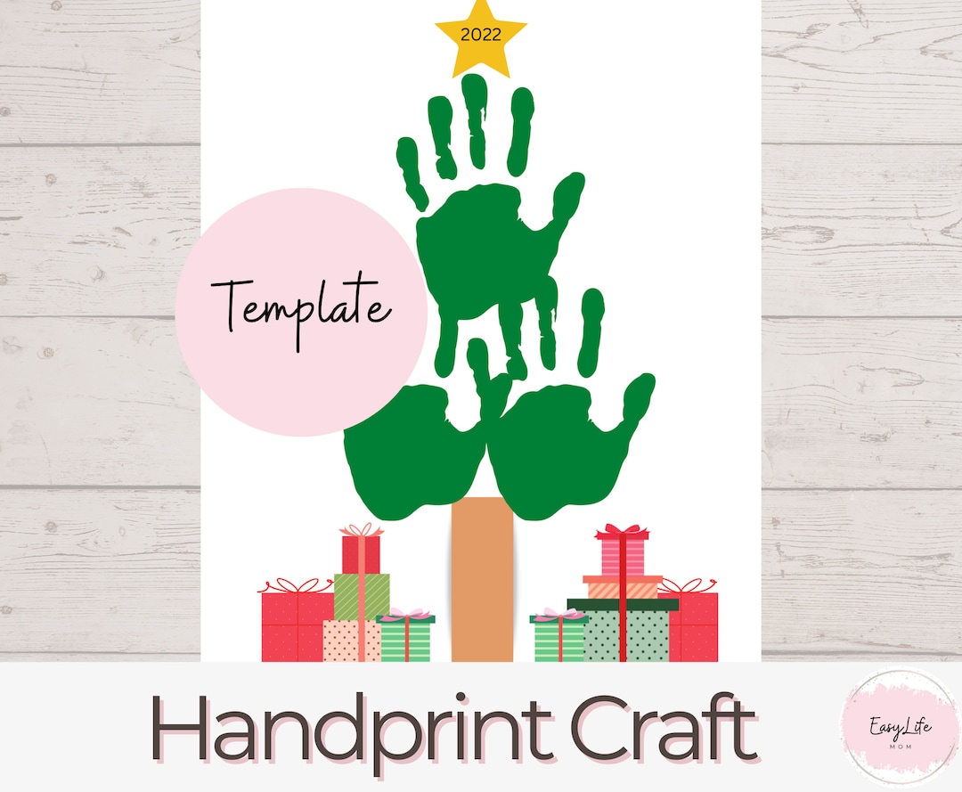 Christmas Tree Handprint Craft, DIY Christmas Craft, Printable ...