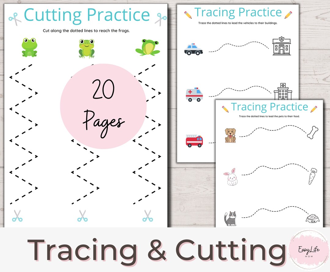 Cutting & Tracing Practice Cutting Skills Practice Cutting - Etsy