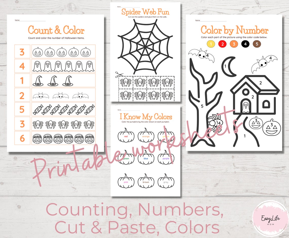 Halloween Activity Bundle Preschool Prek Worksheets - Etsy