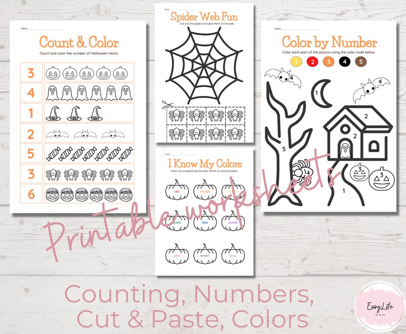 Halloween Activity Bundle Preschool Prek Worksheets - Etsy