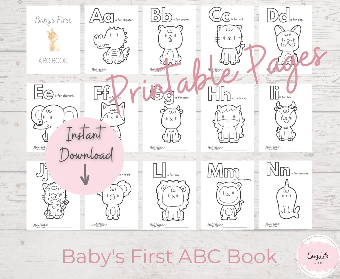 Baby's First ABC Book, ABC Book Baby Shower, Abc Book Baby, Abc Book ...